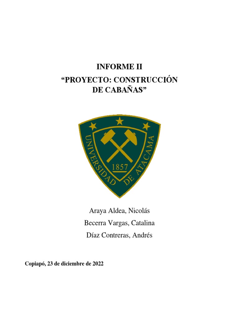 Informe Ii Proyecto Cabañas | PDF | Logística