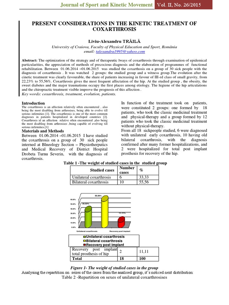 Present Considerations in The Kinetic Treatment of Coxarthrosis | PDF ...