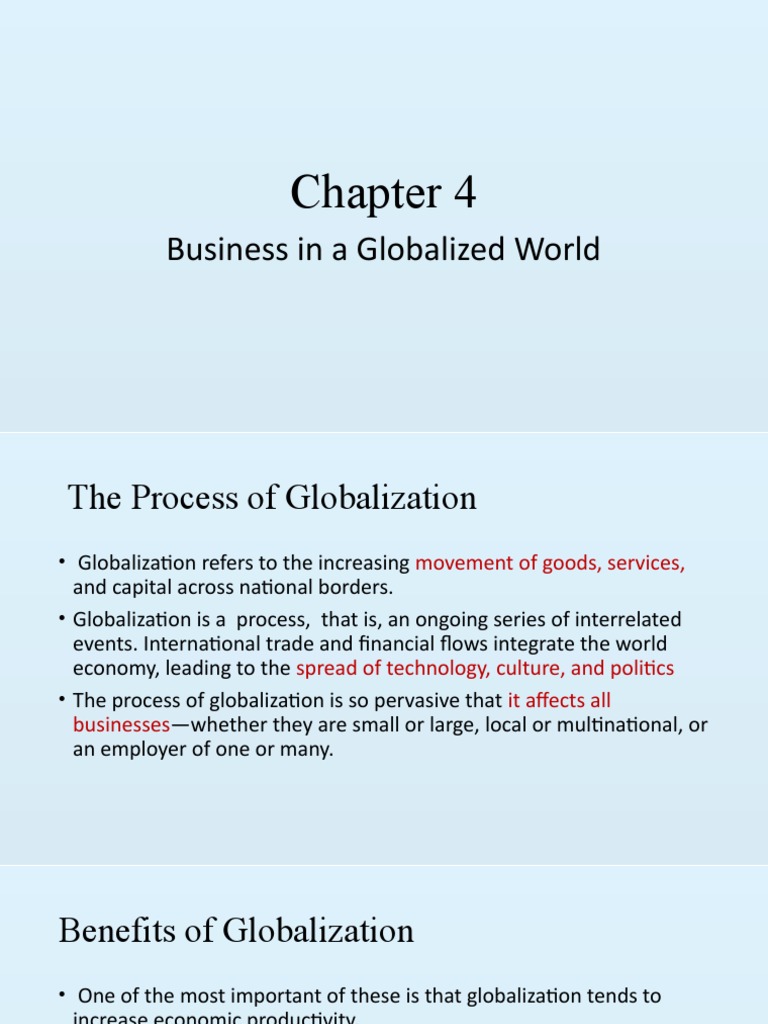 Chapter - 4 Global | PDF | Globalization | Employment