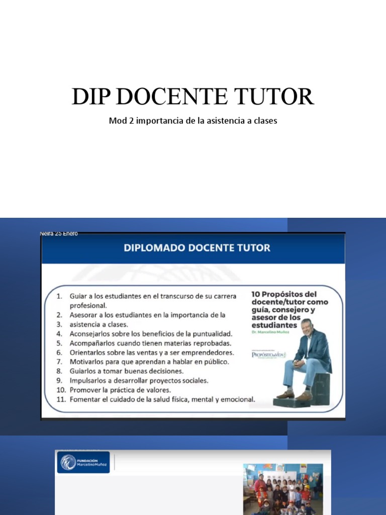 Dip Docente Tutor: Mod 2 Importancia de La Asistencia A Clases | PDF