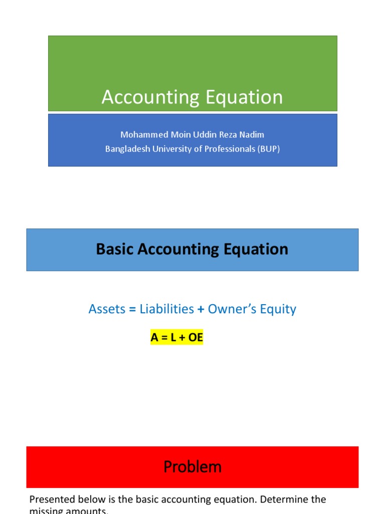 Accounting Equation | PDF | Equity (Finance) | Expense