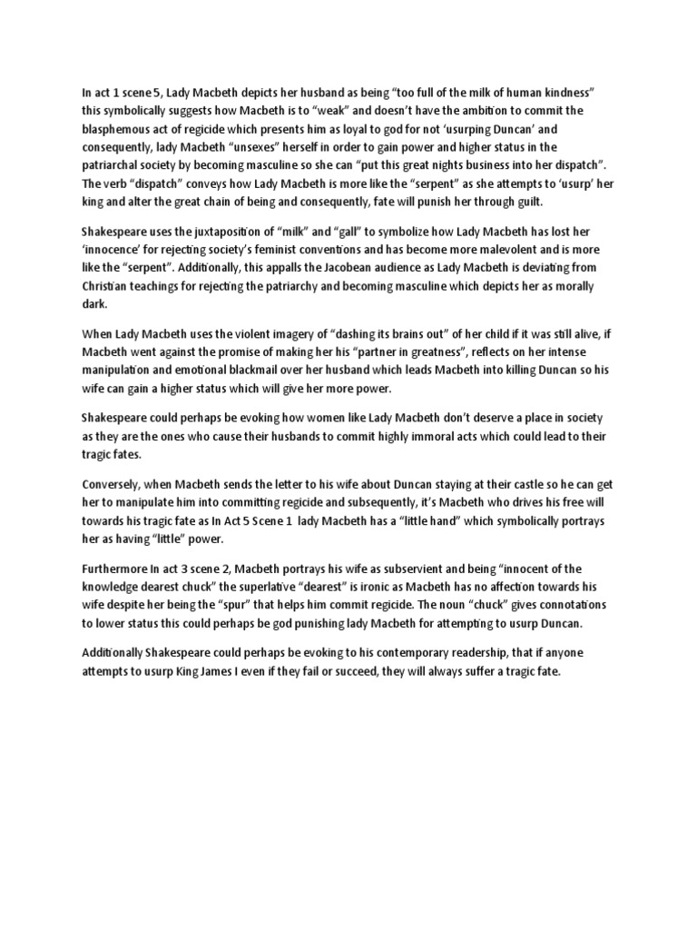 Lady Macbeth Wants Power | PDF