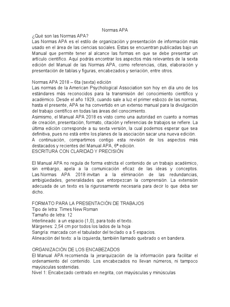 Normas APA para Documentos en Word | PDF