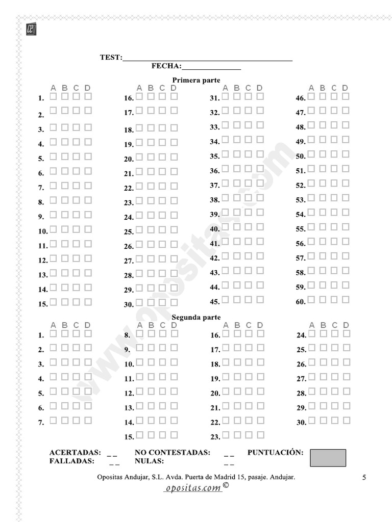 Plantilla Hoja Examen | PDF