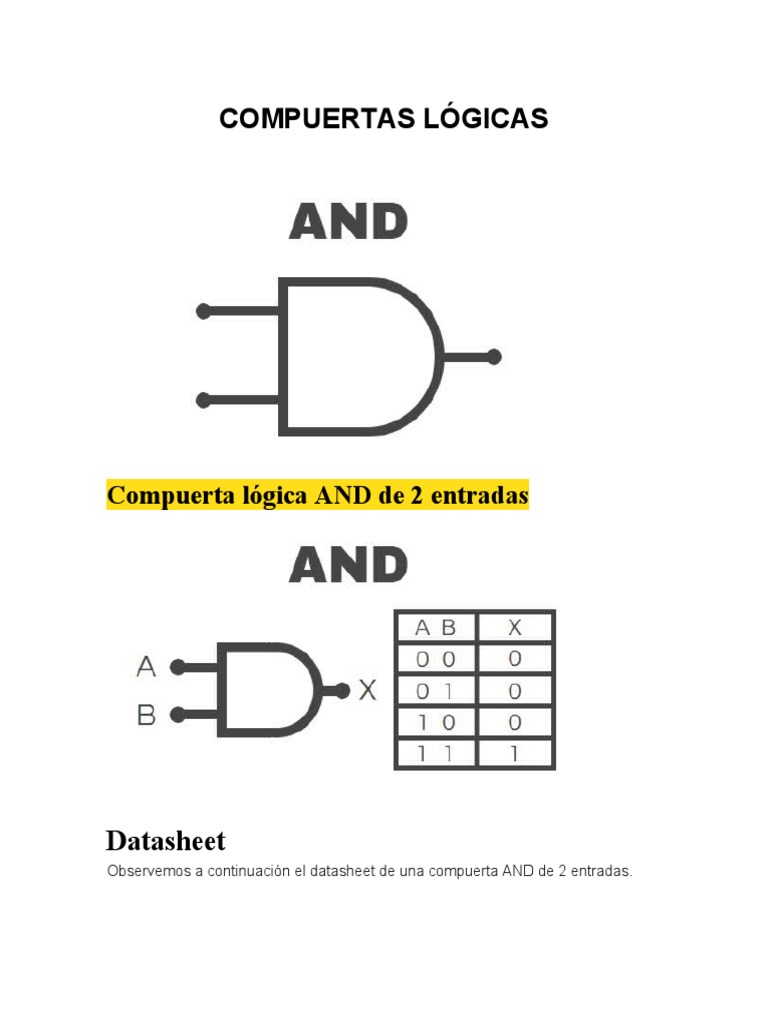 Compuertas Lógicas | PDF | Puerta lógica | Ingeniería Electrónica