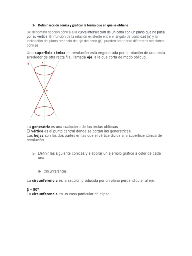 Secciones Cónicas: Definición y Ejemplos | PDF | Elipse | Geometría