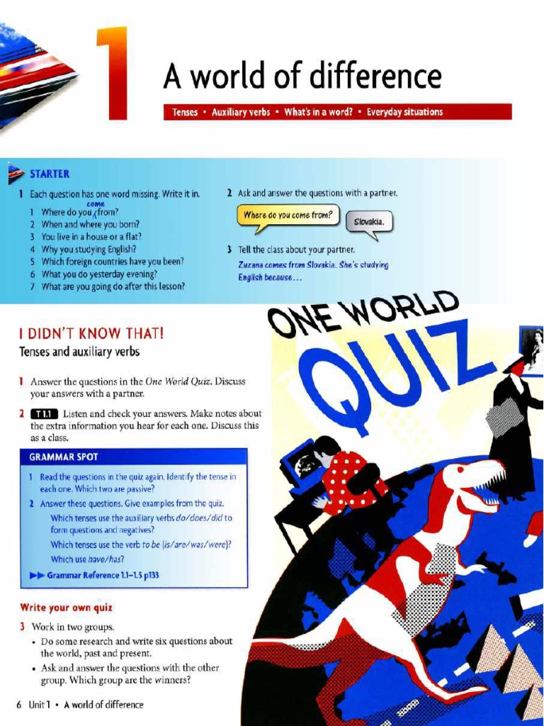 Headway Books Intermediate Chapter 1 | PDF