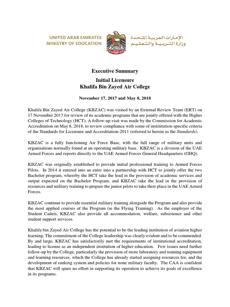 KBZAC Executive Summary | PDF | United Arab Emirates