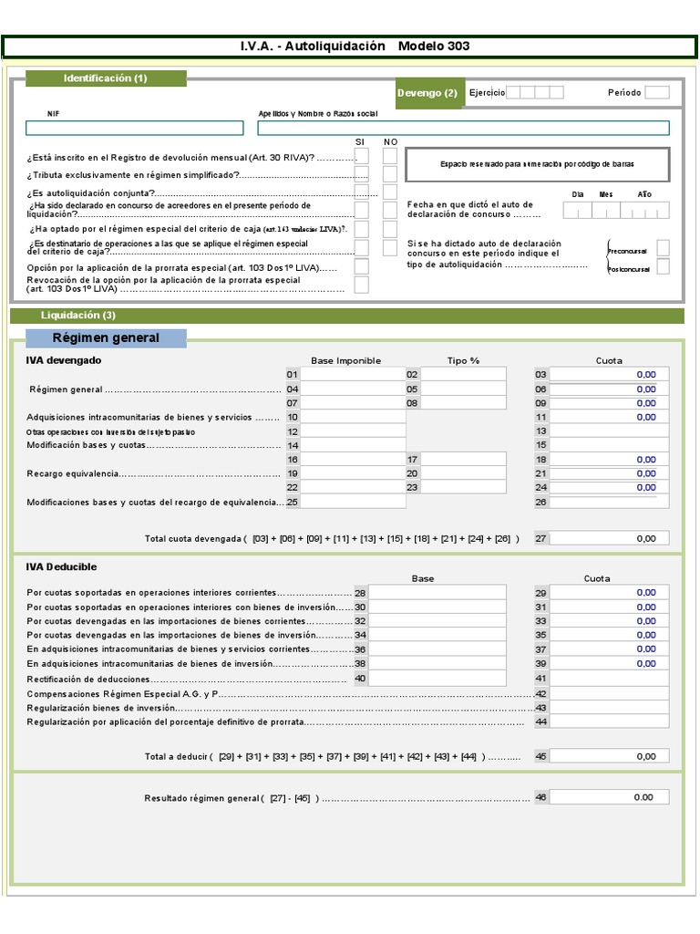 I.V.A. - Autoliquidación Modelo 303 | PDF | Economias | Pagos