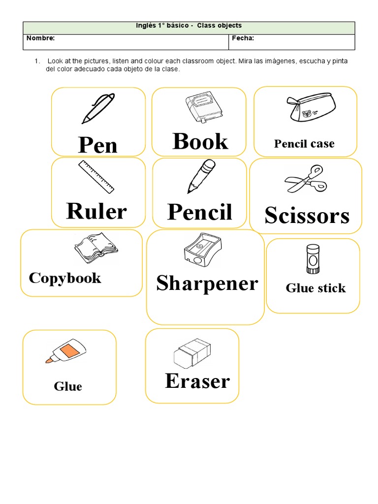 Pen Book Ruler Pencil Scissors: Sharpener | PDF