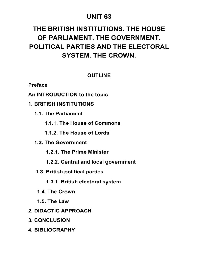 Unit 63 | PDF | Politics Of The United Kingdom | Conservative Party (Uk)