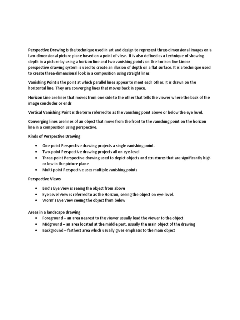 Perspective Drawing Lecture Pdf