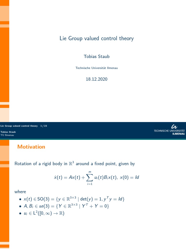 Lie Group Controllability Criterion | PDF | Lie Algebra | Lie Groups