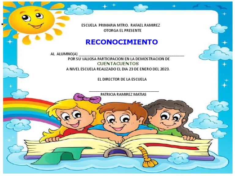 Reconocimiento: Cuentacuentos | PDF