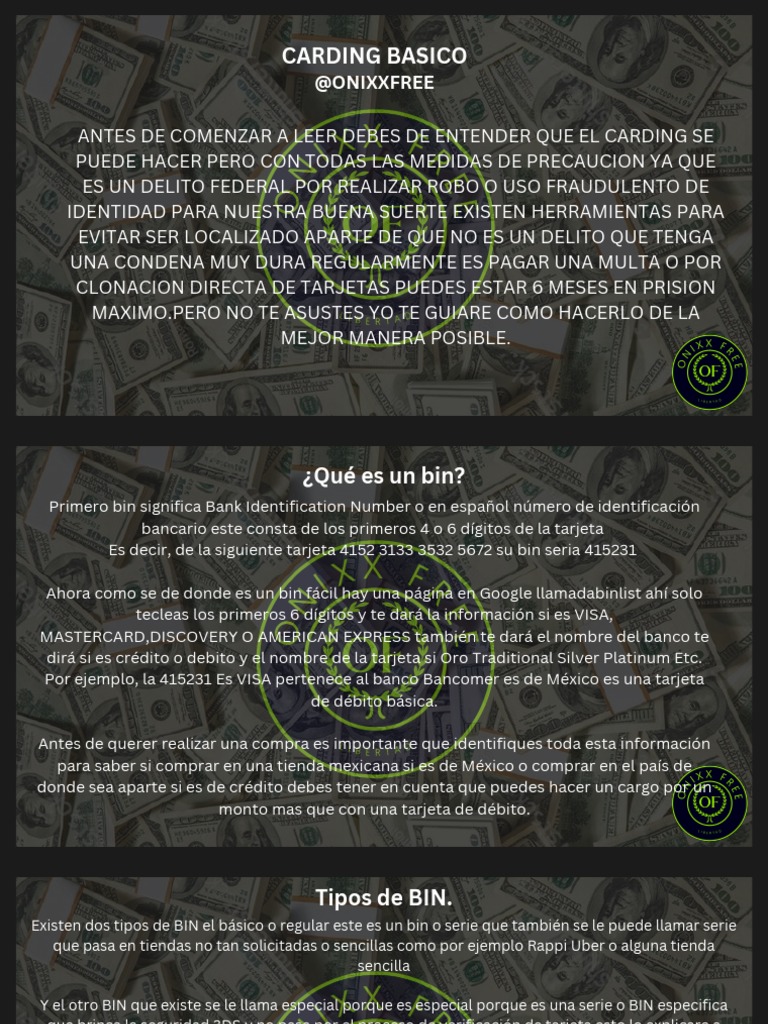 Guía básica para el carding con medidas de precaución y consejos para ...