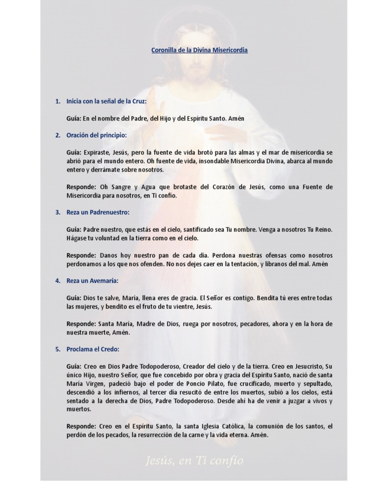 Coronilla de La Divina Misericordia | Descargar gratis PDF | María, madre de Jesús | Creencia ...