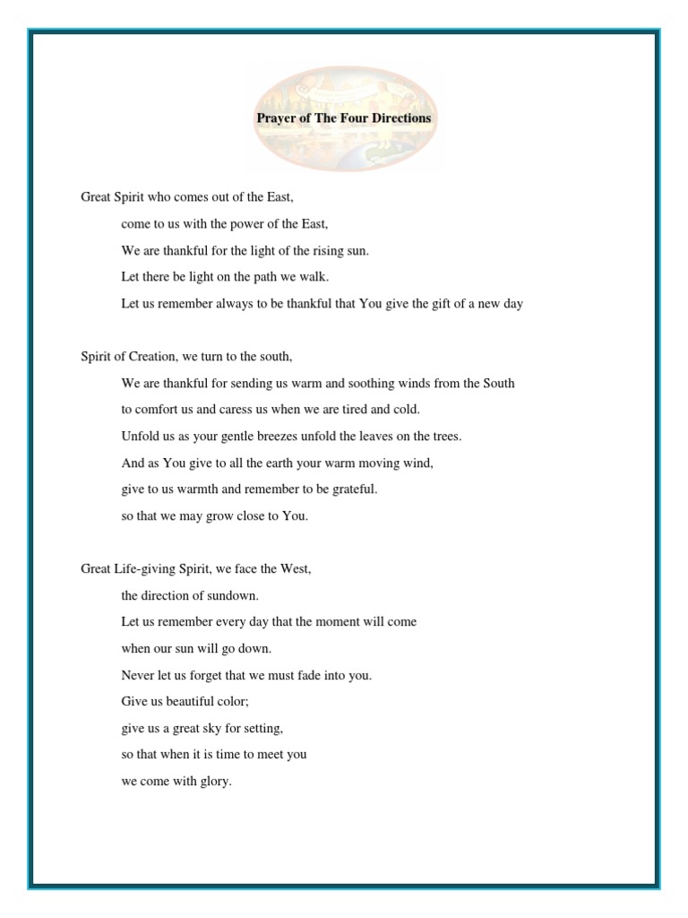 Prayer of The Four Directions | PDF