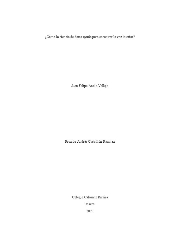 Ensayo Ciencia de Datos Juan Felipe Arcila | PDF | Ciencia de datos ...