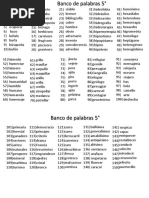 Vocabulario Quinto Grado | PDF