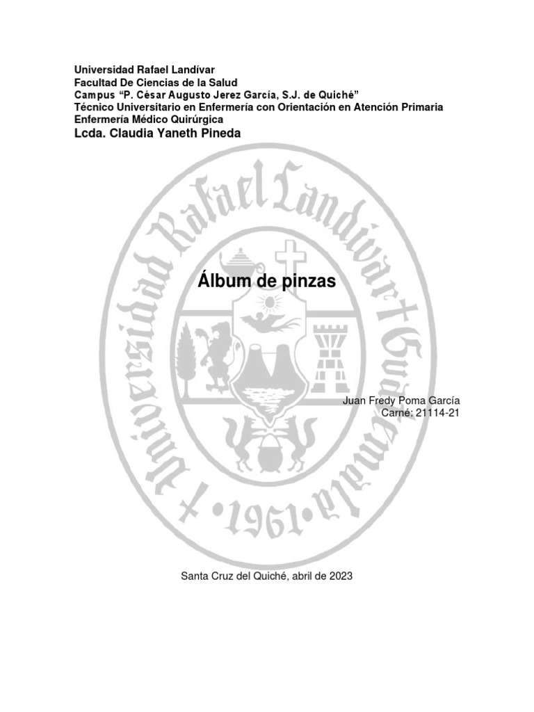 Álbum de Pinzas: Lcda. Claudia Yaneth Pineda | PDF | Cirugía | Hemostasia