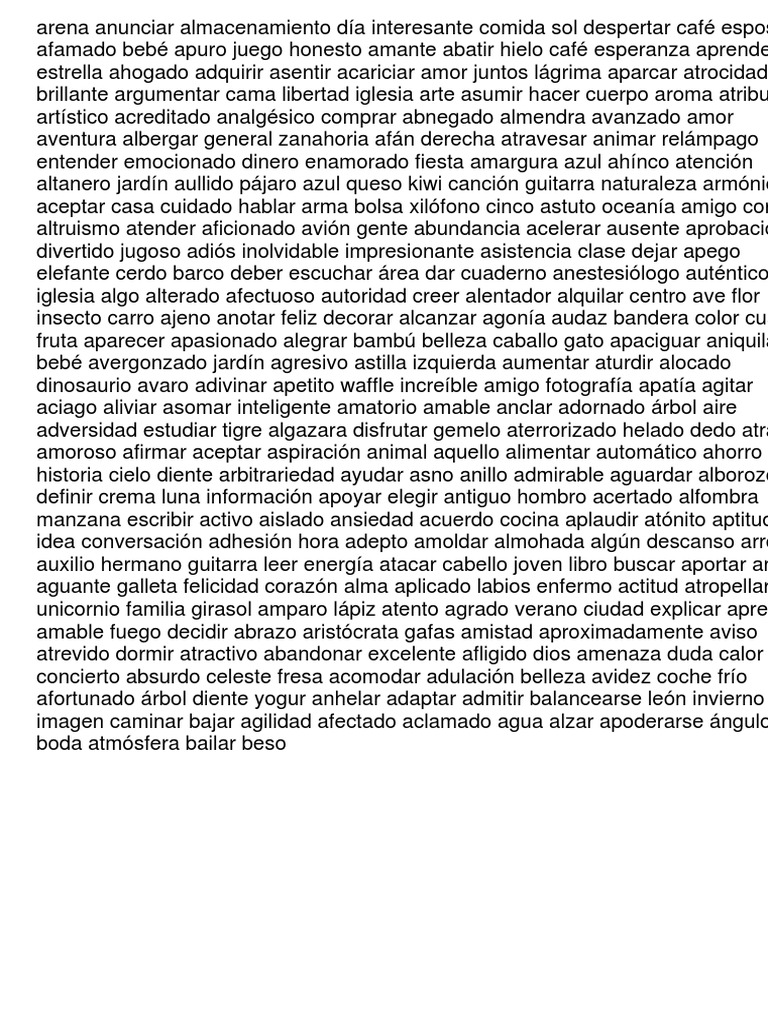 Una Colecci n De Palabras Que Comienzan Con La Letra A PDF Amor