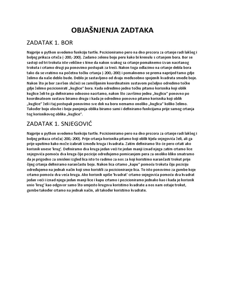 Objašnjenja Zadtaka: Zadatak 1. Bor | PDF