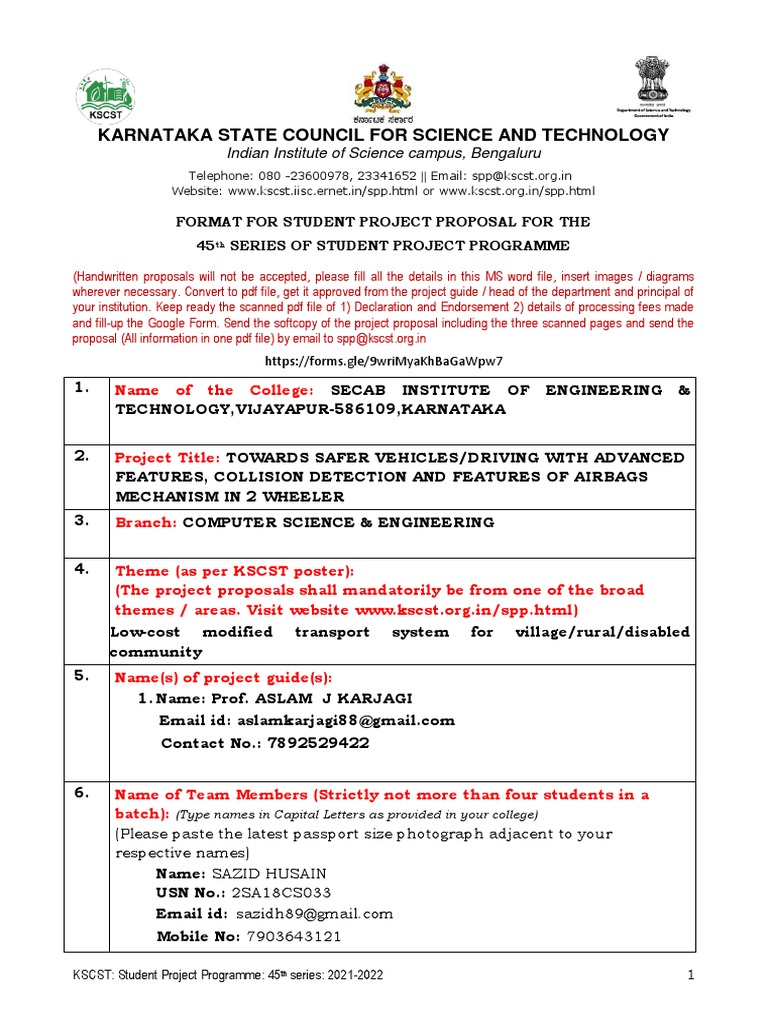 03 - SPP - 45S - Proposal - Format Correctection | PDF | Airbag | Prior Art