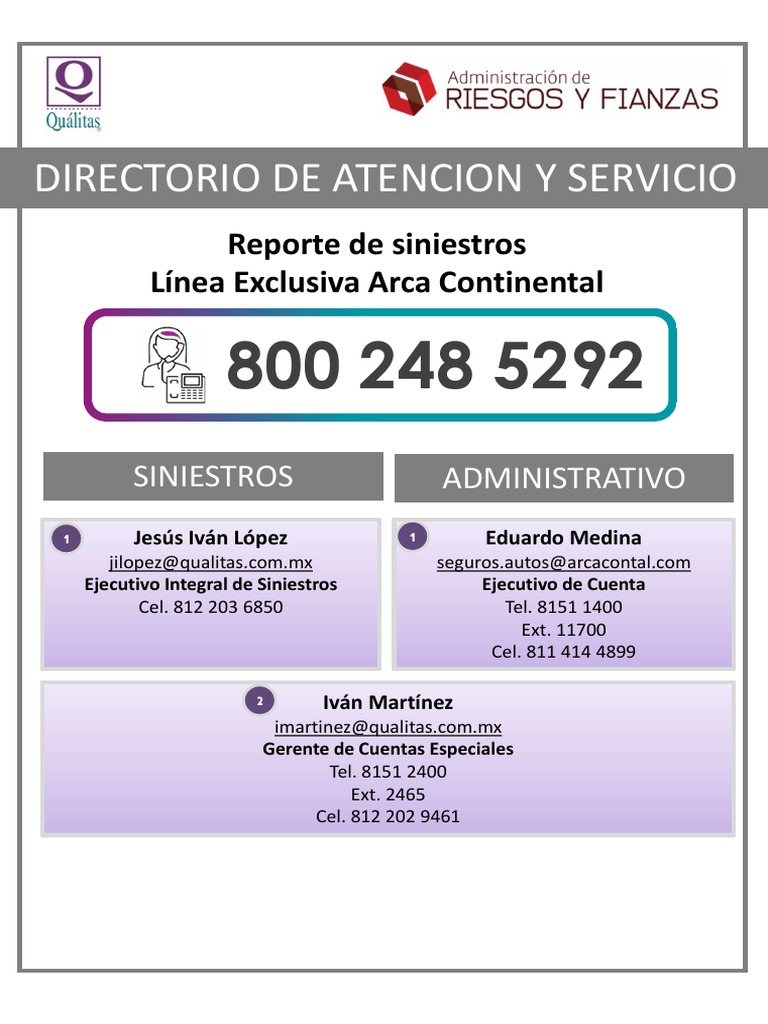 Contactos Clave para Reporte de Siniestros | PDF