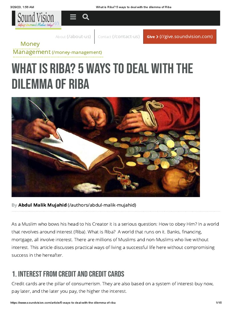 What Is Riba - 5 Ways To Deal With The Dilemma of Riba | PDF | Interest ...