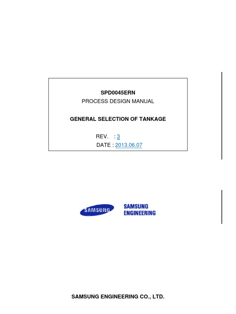 SPD0045ERN - 3 - General Selection of Tankage | Download Free PDF ...