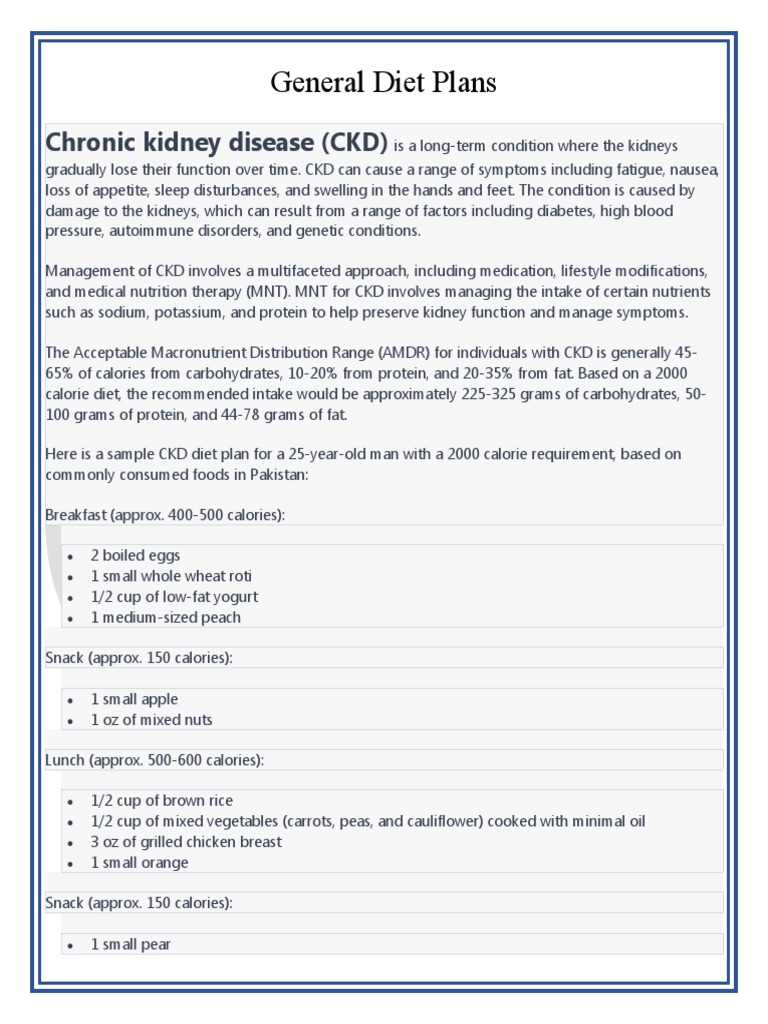 CKD and Kidney Stone Diet Plans | PDF | Gluten Free Diet | Foods