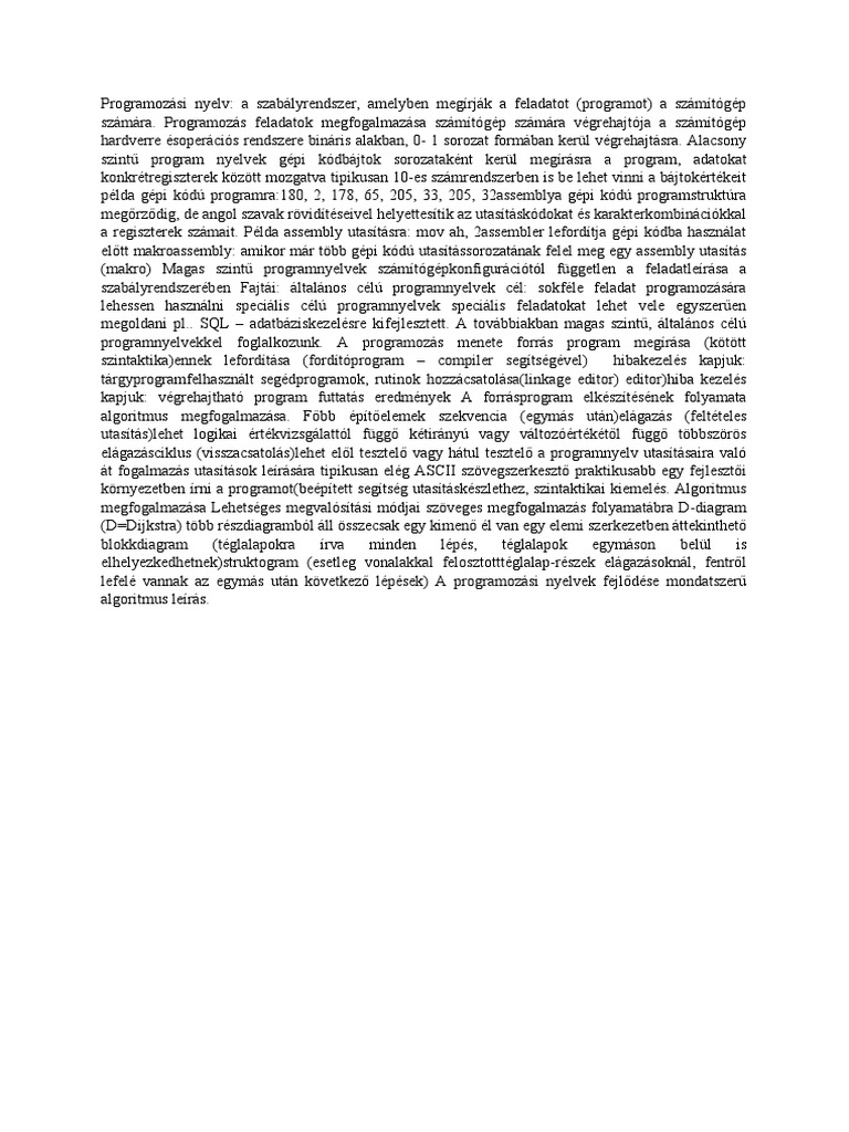 Programozási nyelvek | PDF