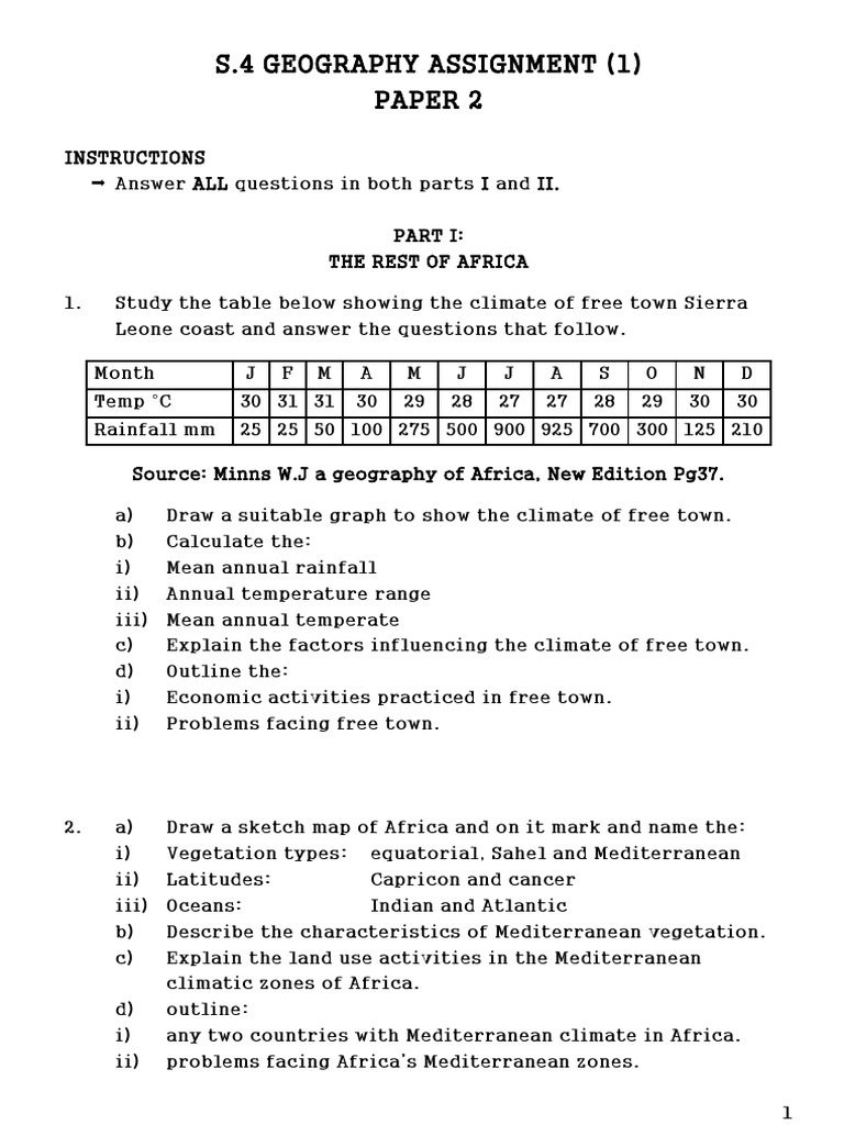 S.4 Geography Assignment | PDF | New York City | Temperate Climate