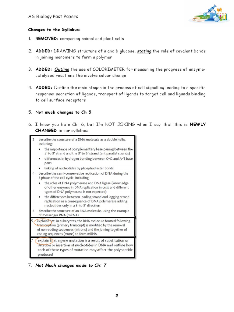 As Bio 2022 Syllabus Changes Pdf