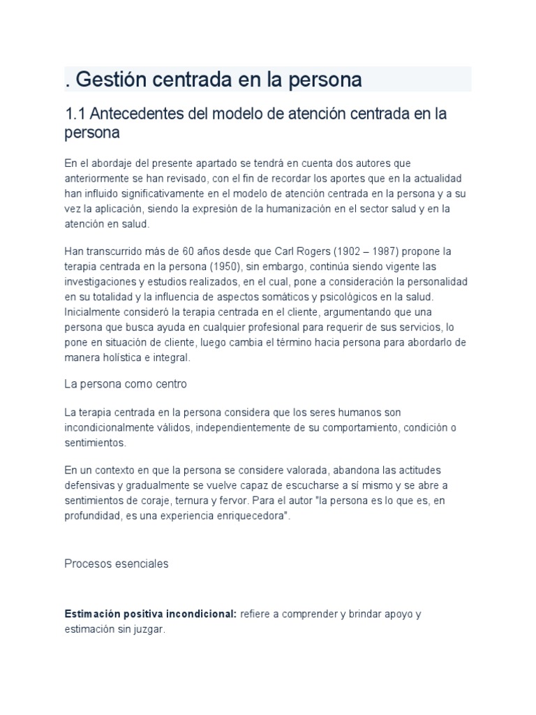 Atención Centrada en la Persona en Salud | PDF | Sicología ...