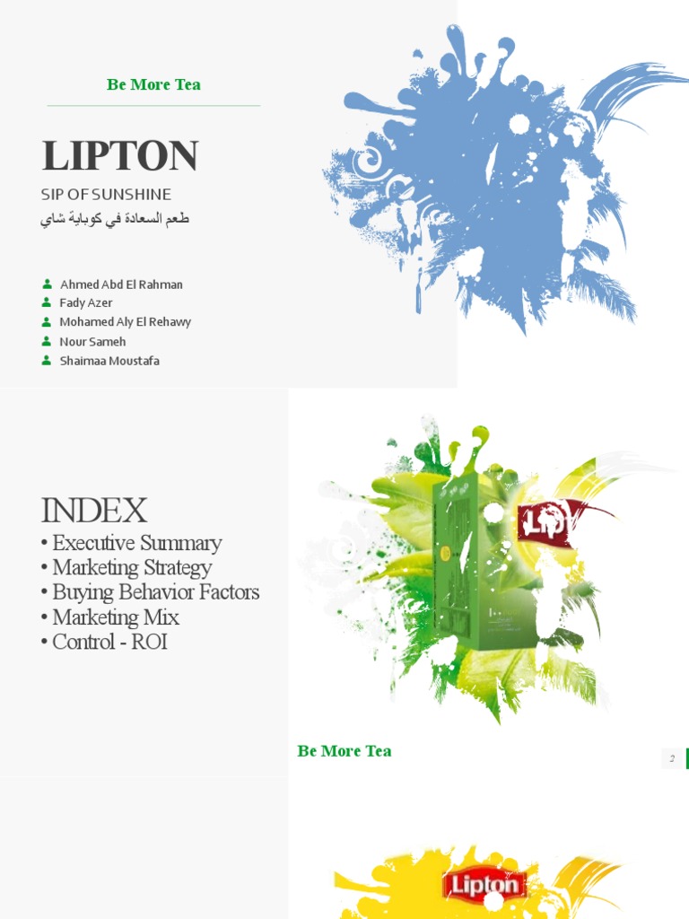LIPTON Marketing Plan | PDF | Market Segmentation | Integrity