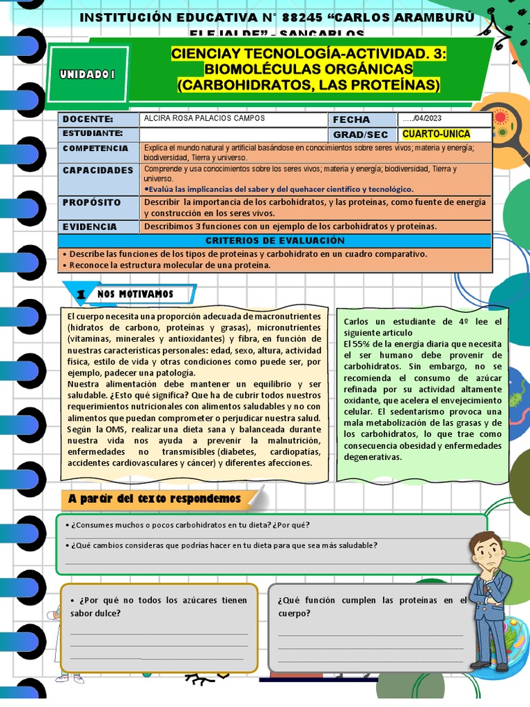4º Act 3-Cyt-U1 | PDF | Carbohidratos | Proteínas