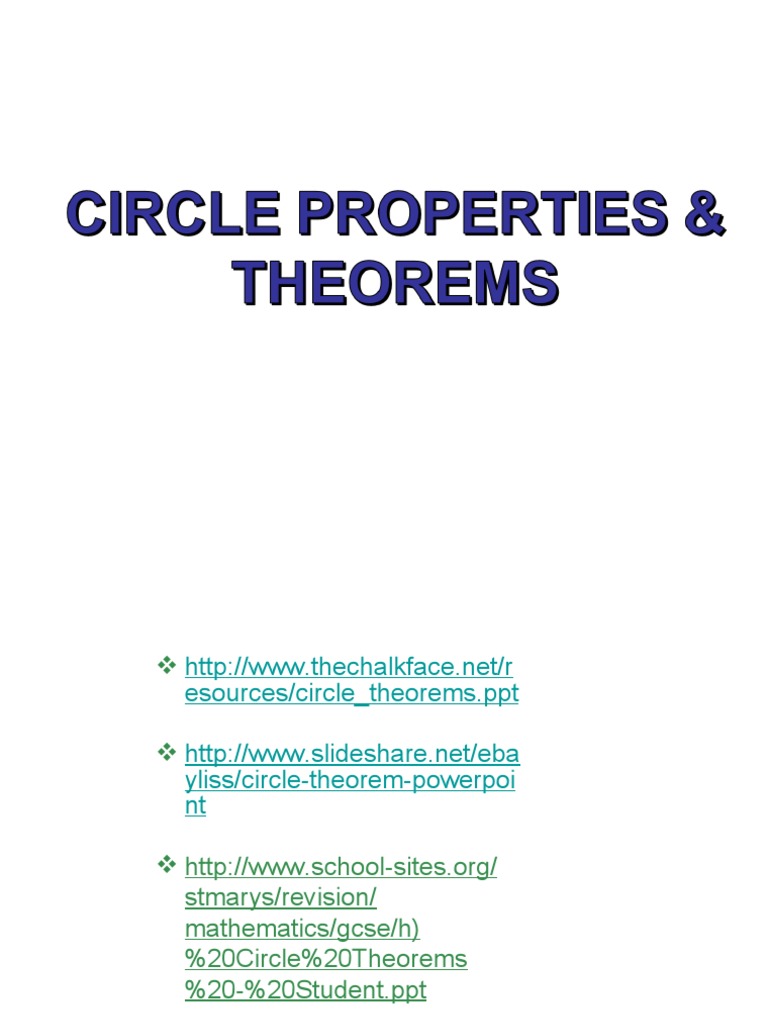 Circle - Theorems New | PDF | Circle | Perpendicular