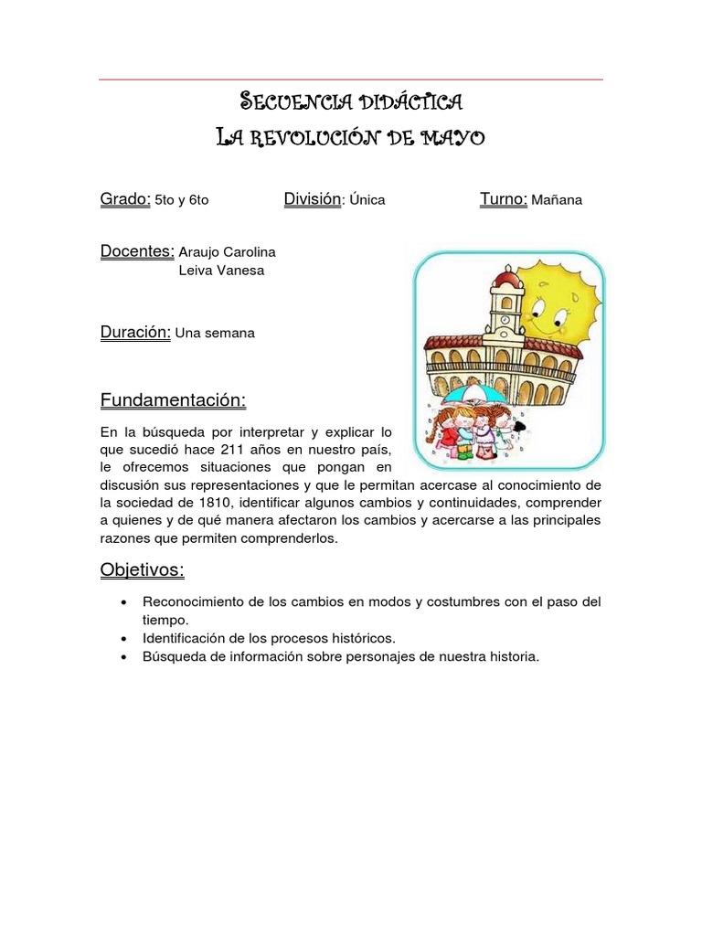 Secuencia didáctica 25 de mayo (Reparado) | PDF