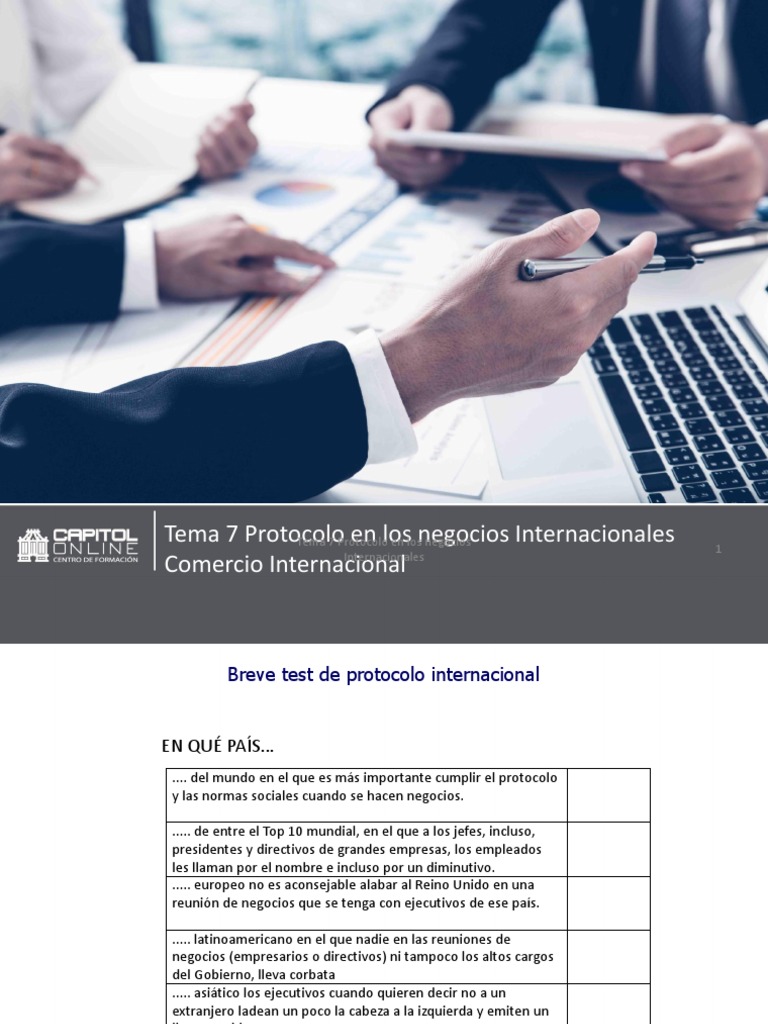 Tema 7 Protocolo en Los Negocios Internacionales | PDF