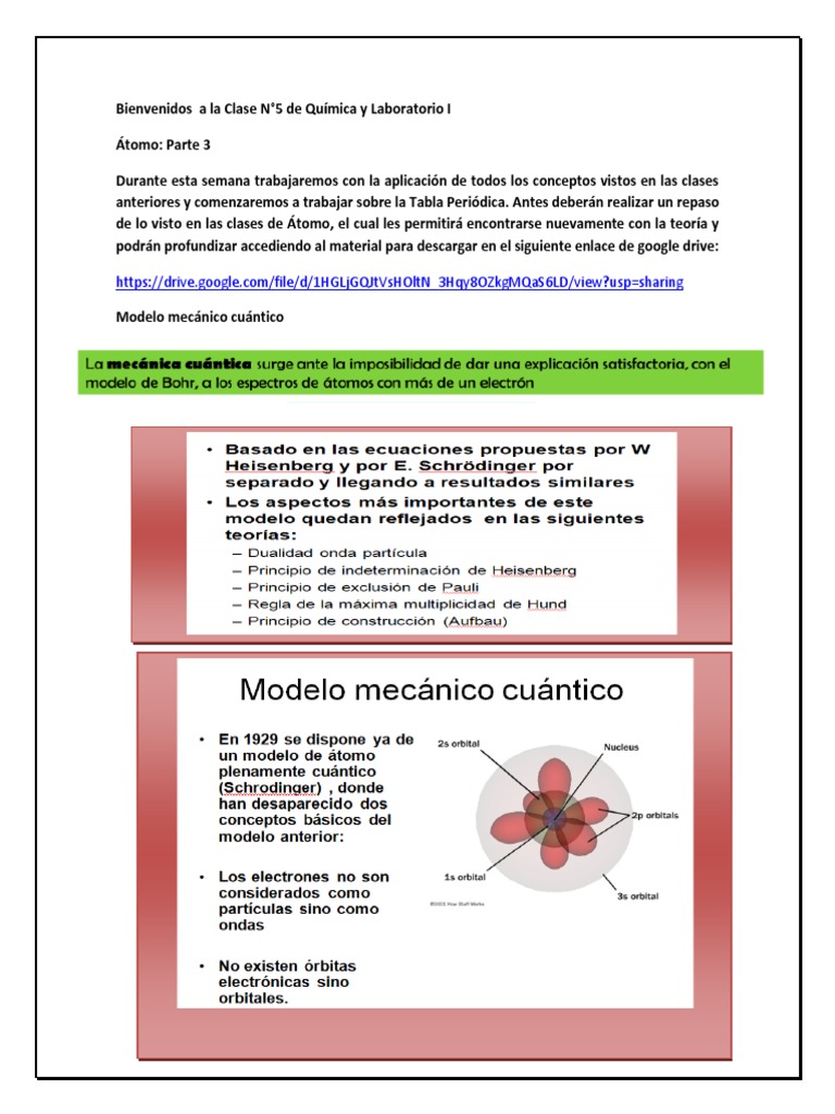Configuración Electrónica Y Estructura Atómica Repaso Teórico Y