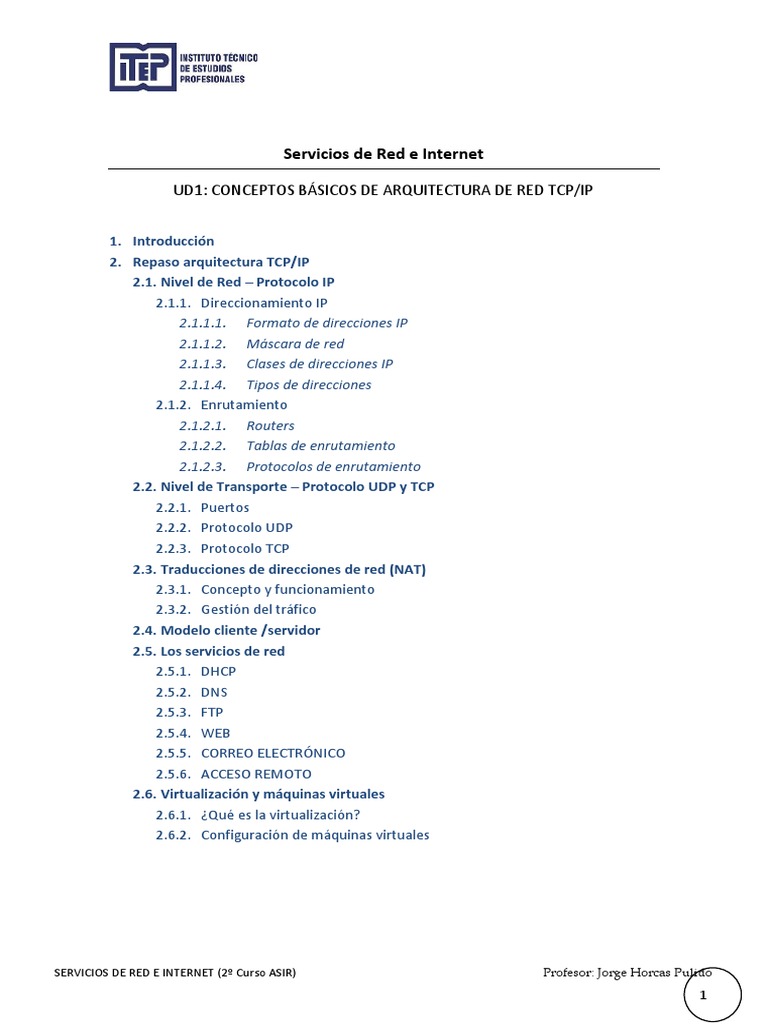 UD1 - Conceptos Básicos TCP-IP | PDF
