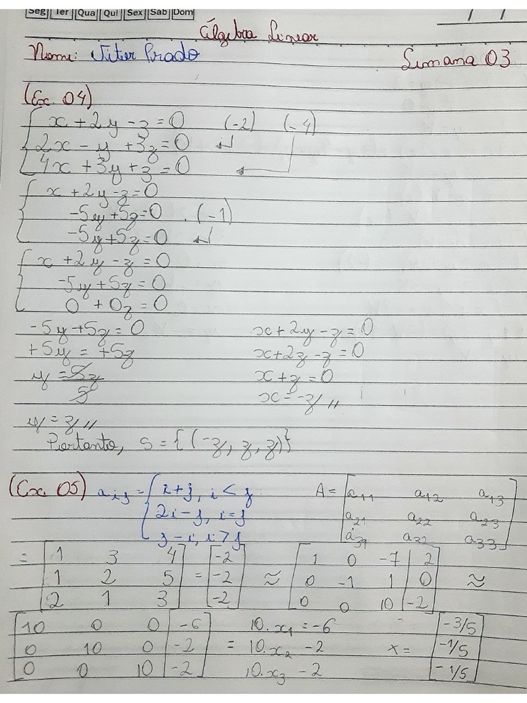 Atividade Algebra | PDF