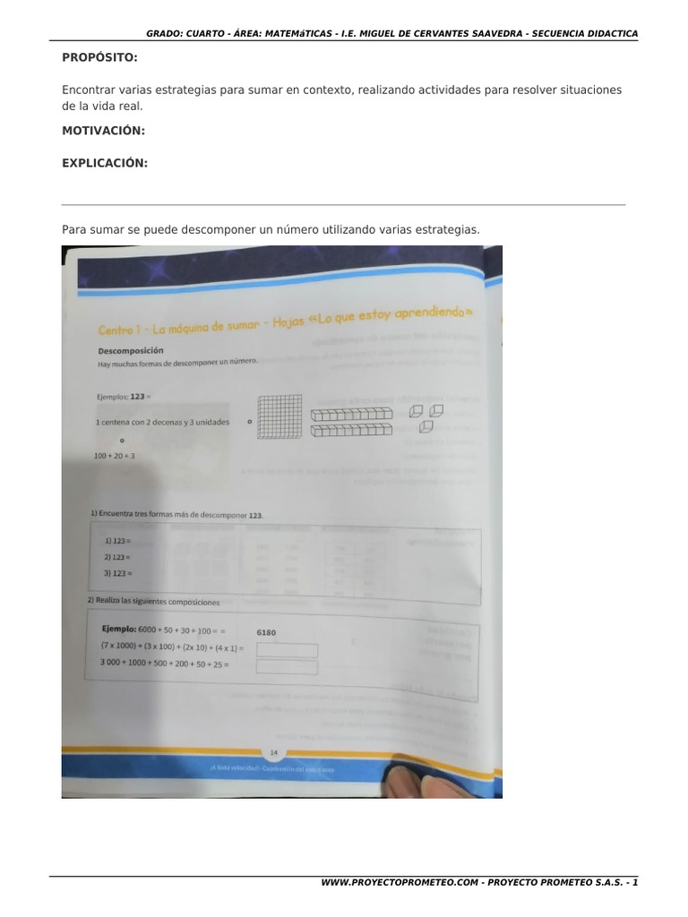 Encontrar Varias Estrategias para Sumar en Contexto, Realizando ...