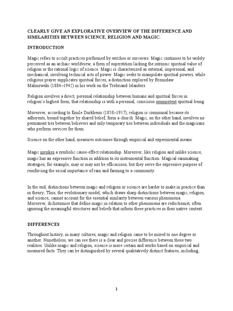 Magic. Religion, Science | PDF | Supernatural | Science