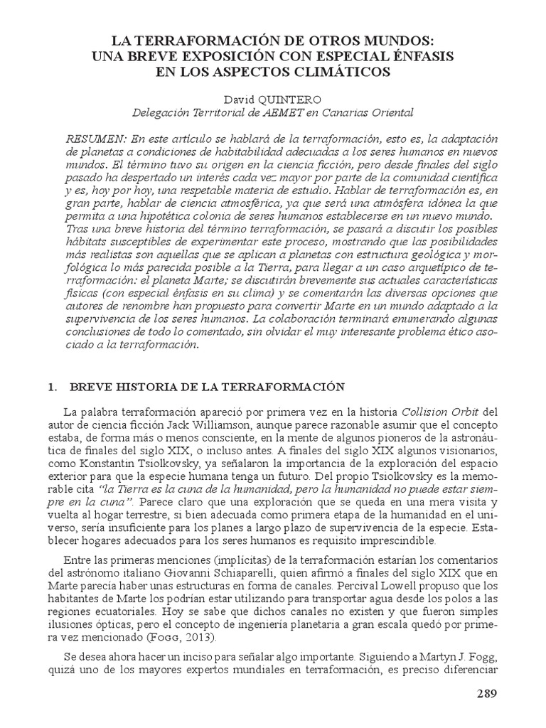 Terraformación | PDF | Atmósfera | Marte