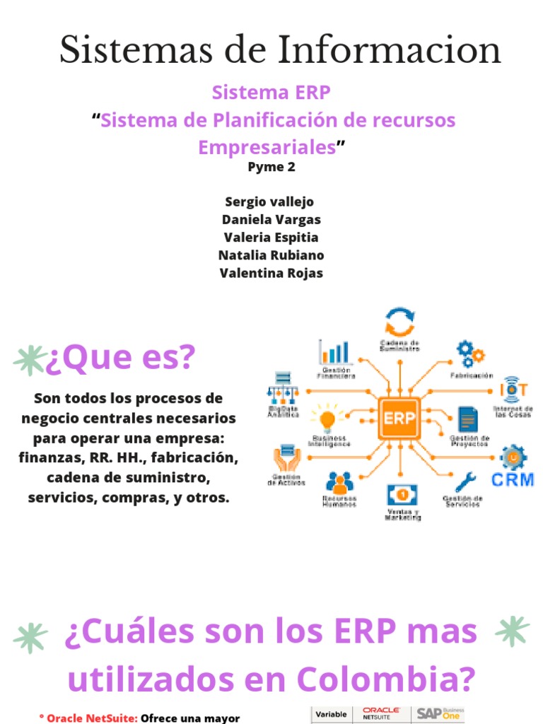 Sistemas de Informacion: Sistema ERP Sistema de Planificación de ...
