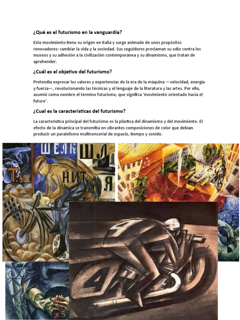 ¿Qué Es El Futurismo en La Vanguardia? | PDF