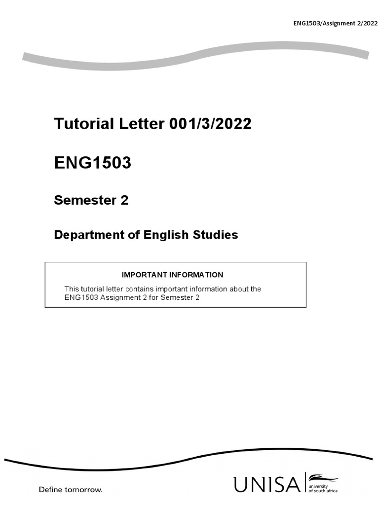 ENG1503 - TL001 - 2022 - Assignment 2 | PDF | Essays ENG1503 - TL001 - 2022 - Assignment 2 | PDF | Essays