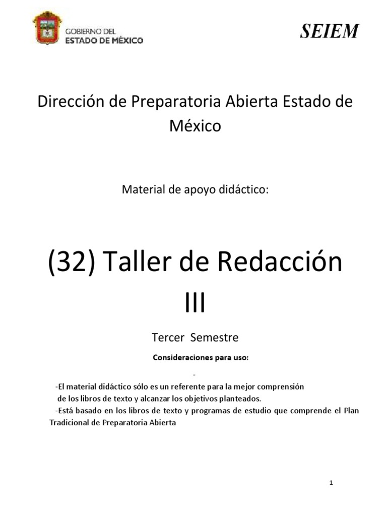 32 Taller de Redacción Iii | PDF | Predicado (Gramática) | Verbo